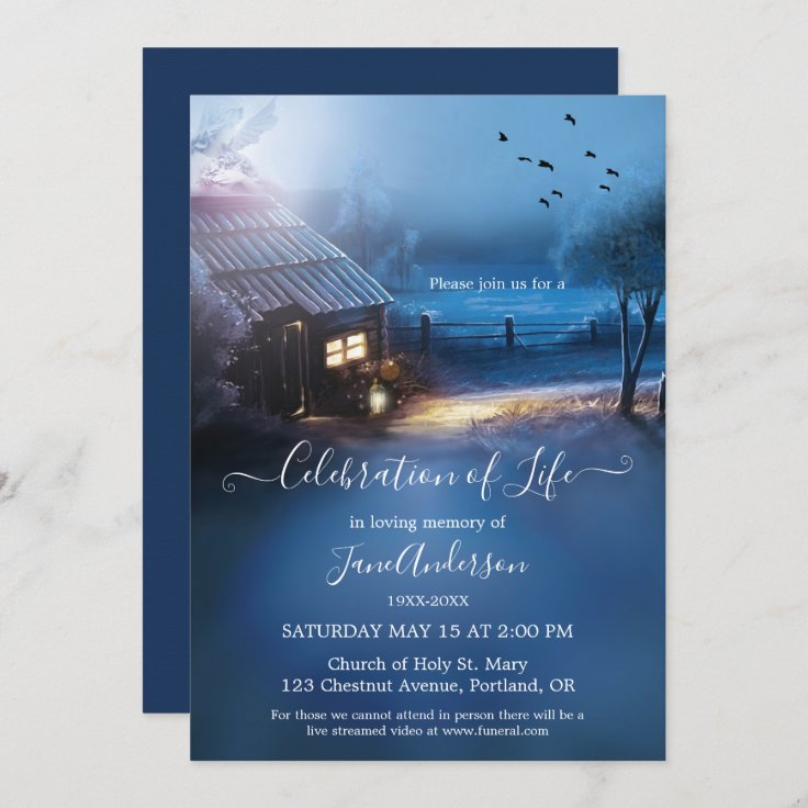 Illustrated Memorial Celebration of Life Invitation | Zazzle