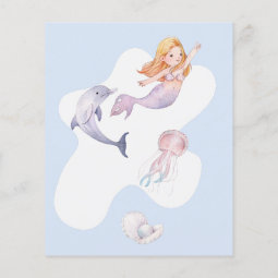 Illustrated Mermaid Baby Shower Bingo Game | Zazzle