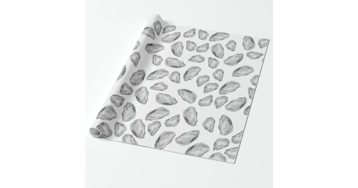 Illustrated Oyster Matte Wrapping Paper | Zazzle