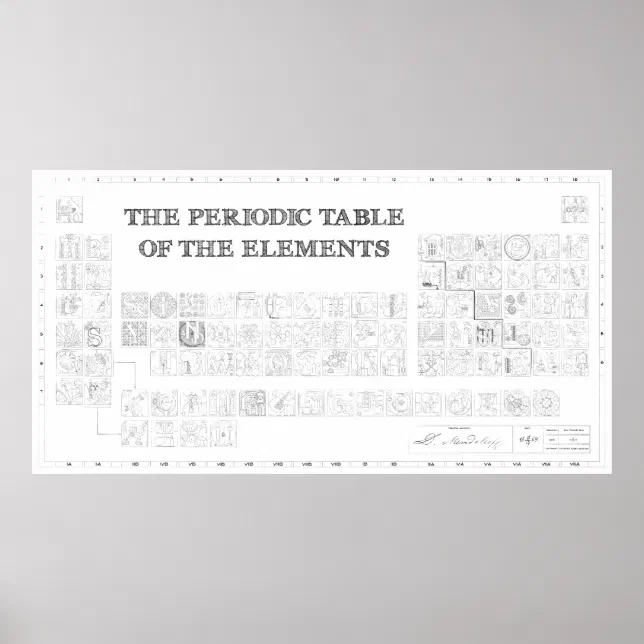 Illustrated Periodic Table of the Elements Poster | Zazzle