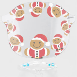 Illustrated Red White Gingerbread Santa Cookies Face Shield | Zazzle
