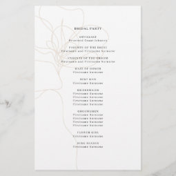 Illustrated Rose Wedding Ceremony Program | Zazzle