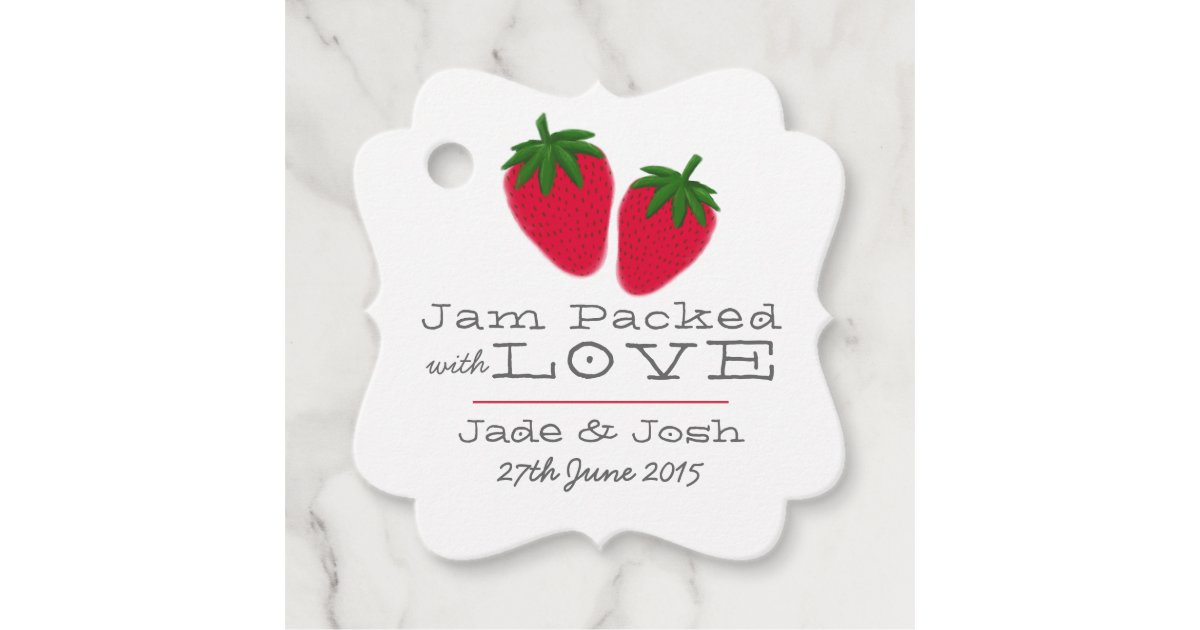 Illustrated Strawberry Jam Favor Tag | Zazzle.com