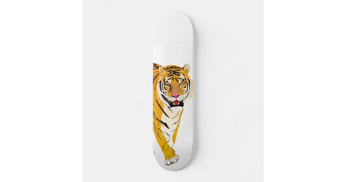 Illustrated Tiger Skateboard Deck | Zazzle