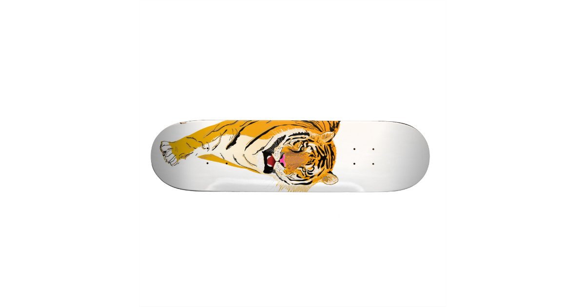 Illustrated Tiger Skateboard Deck | Zazzle.com