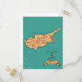 Illustrated Travel map Cyprus Invitation Postcard | Zazzle