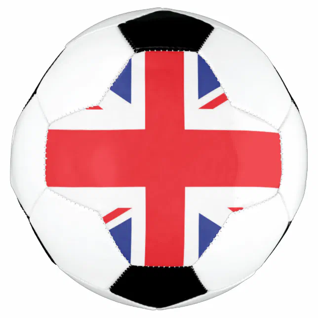 Illustrated version of the british flag soccer ball | Zazzle