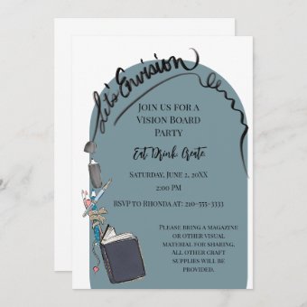 Illustrated Vision Board Party Invitation | Zazzle
