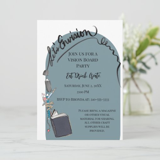 Illustrated Vision Board Party Invitation | Zazzle