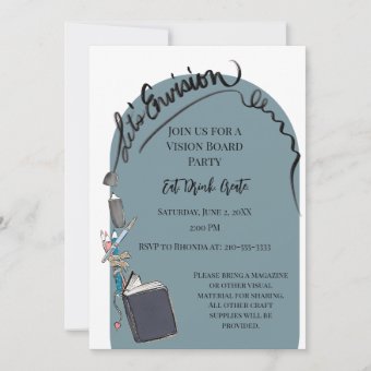 Illustrated Vision Board Party Invitation | Zazzle