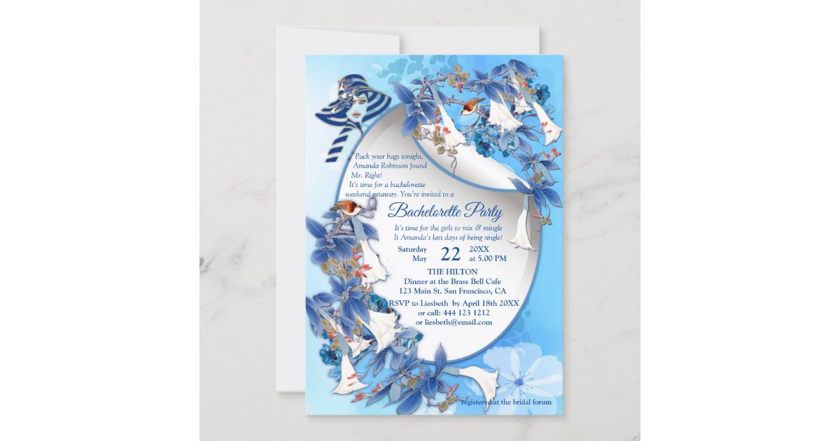 Illustrated Watercolor Moon-flower Invitation | Zazzle