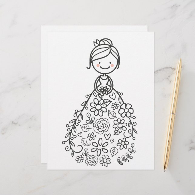 coloring pages wedding dress