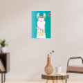 Illustration No Drama Llama Monogram Poster | Zazzle