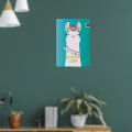 Illustration No Drama Llama Monogram Poster | Zazzle