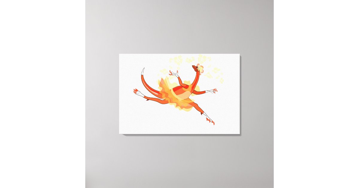 Illustration Of A Ballerina Dancing Raptor. 2 Canvas Print | Zazzle
