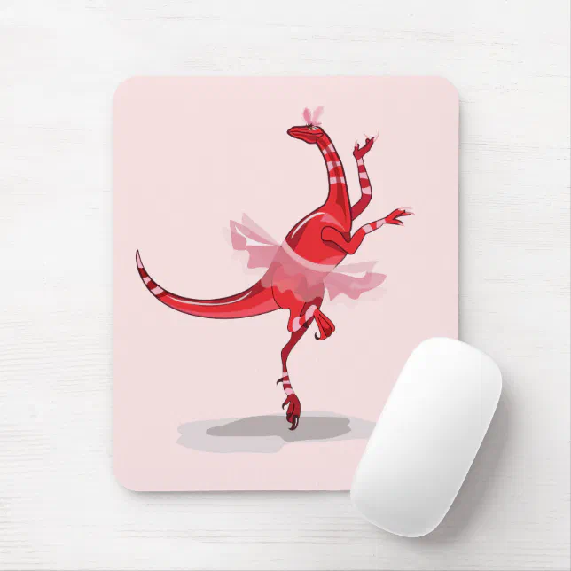 Illustration Of A Ballerina Dancing Raptor. Mouse Pad | Zazzle