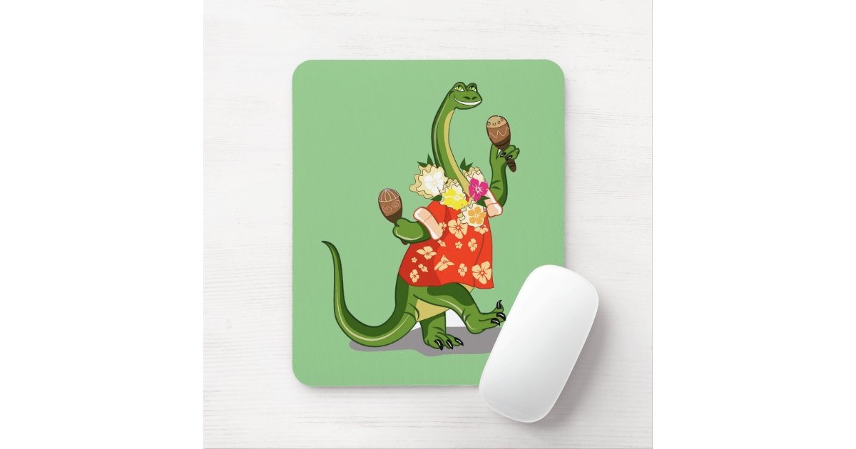 Illustration Of A Brontosaurus Playing Maracas. Mouse Pad | Zazzle