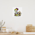 Illustration Of A Cartoon Raptor Poet Thinking. Poster | Zazzle