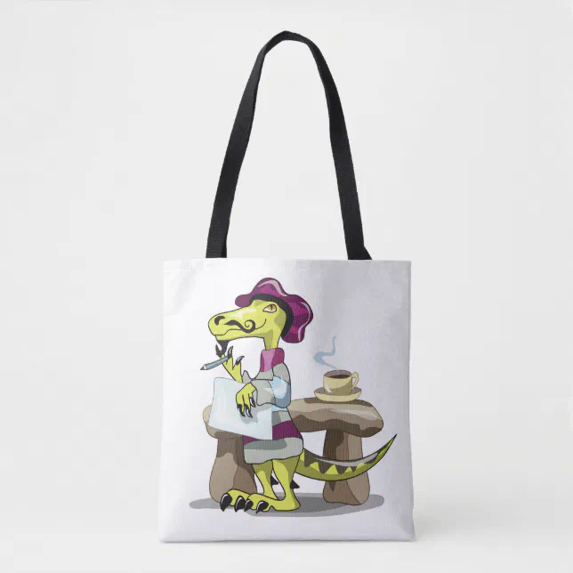 Illustration Of A Cartoon Raptor Poet Thinking. Tote Bag | Zazzle