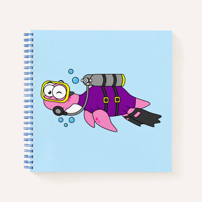 Illustration Of A Loch Ness Monster Scuba Diver. Notebook | Zazzle