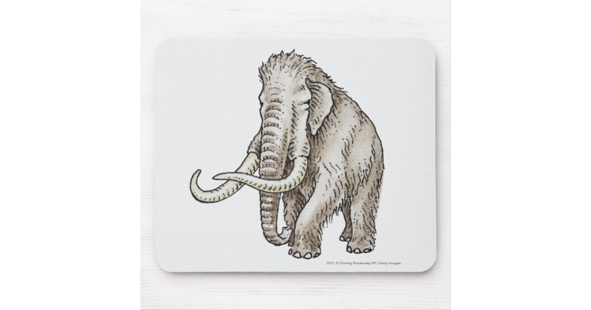 Illustration of a mammoth mouse pad | Zazzle
