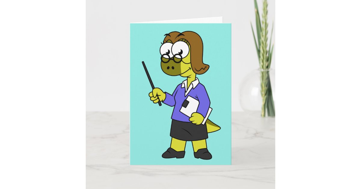 Illustration Of A Pachycephalosaurus Teacher. Card | Zazzle
