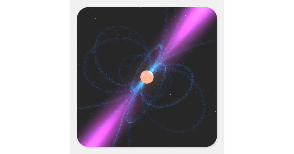 Illustration of a pulsar square sticker | Zazzle