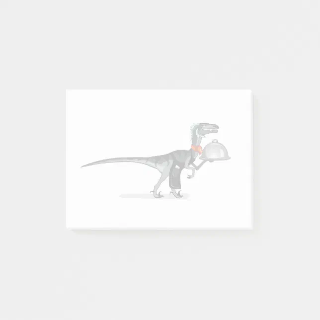 Illustration Of A Raptor Food Waiter. Post-it Notes | Zazzle