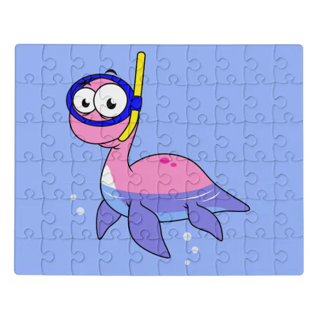 Illustration Of A Snorkeling Loch Ness Monster. Jigsaw Puzzle | Zazzle