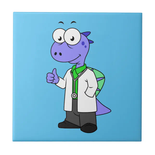 Illustration Of A Spinosaurus Doctor. Ceramic Tile | Zazzle