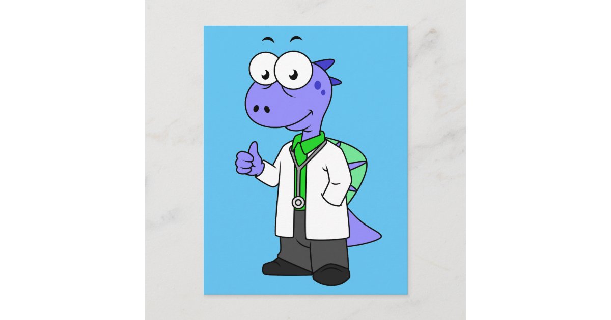 Illustration Of A Spinosaurus Doctor. Postcard | Zazzle
