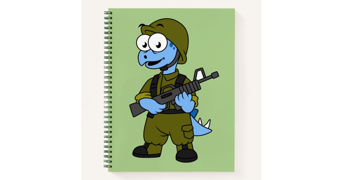 Illustration Of A Stegosaurus Soldier. Notebook | Zazzle