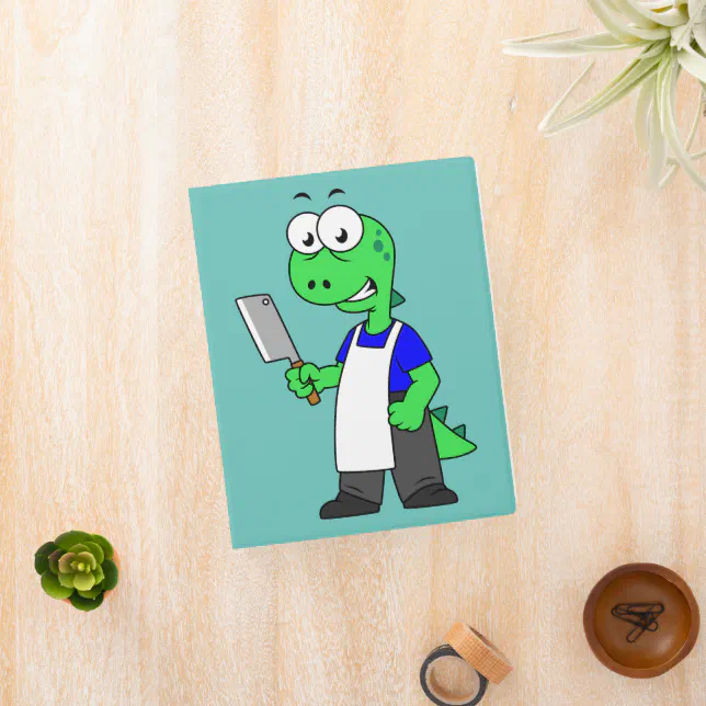 Illustration Of A Tyrannosaurus Rex Butcher. Mini Binder | Zazzle