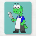 Illustration Of A Tyrannosaurus Rex Butcher. Mouse Pad | Zazzle