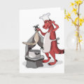 Illustration Of A Tyrannosaurus Rex Chef Cooking. Card | Zazzle