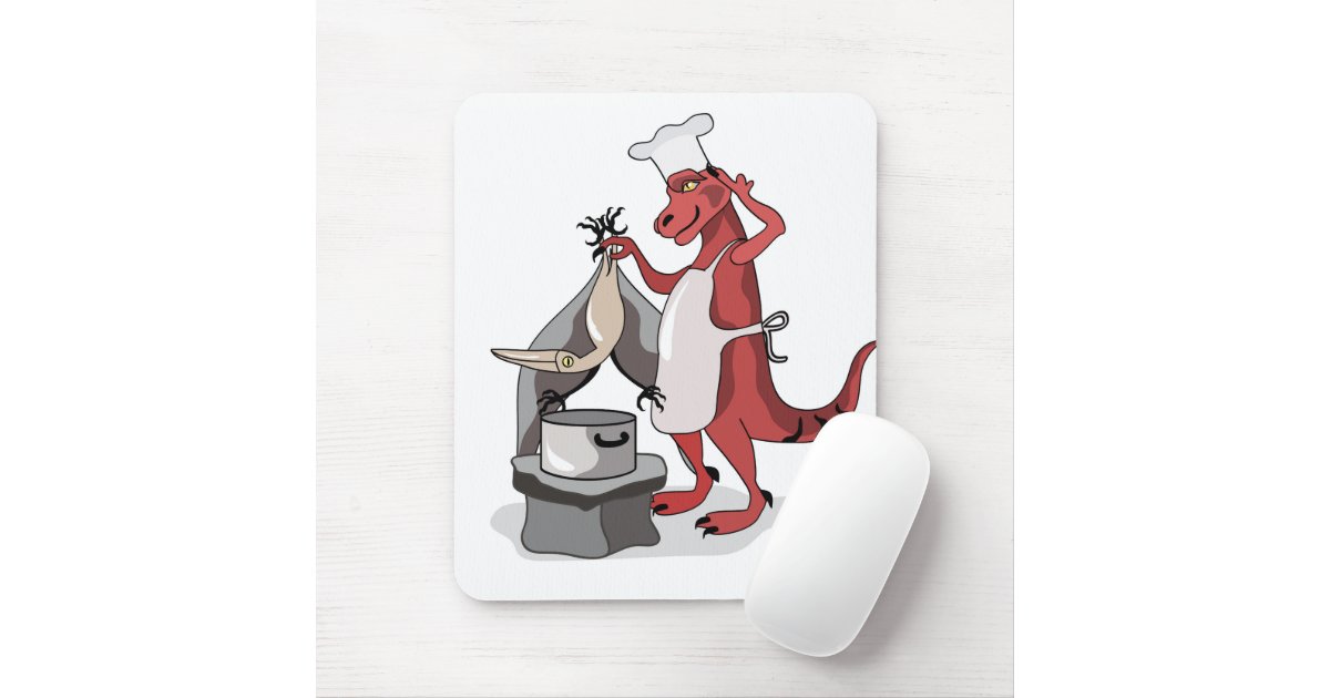 Illustration Of A Tyrannosaurus Rex Chef Cooking. Mouse Pad | Zazzle