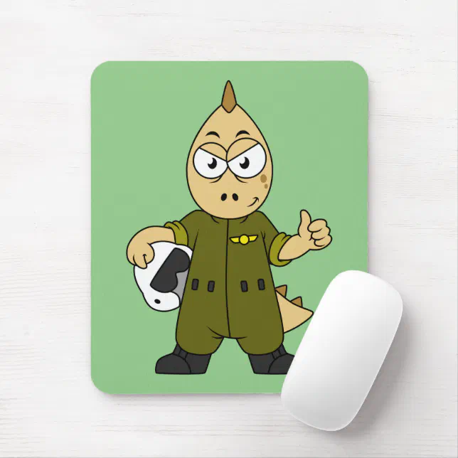 Illustration Of An Allosaurus Jet Pilot. Mouse Pad | Zazzle