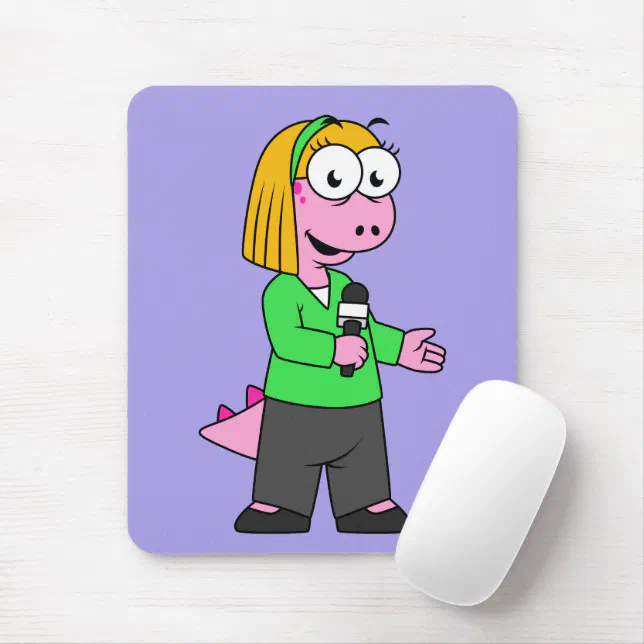 Illustration Of An Allosaurus News Reporter. Mouse Pad | Zazzle
