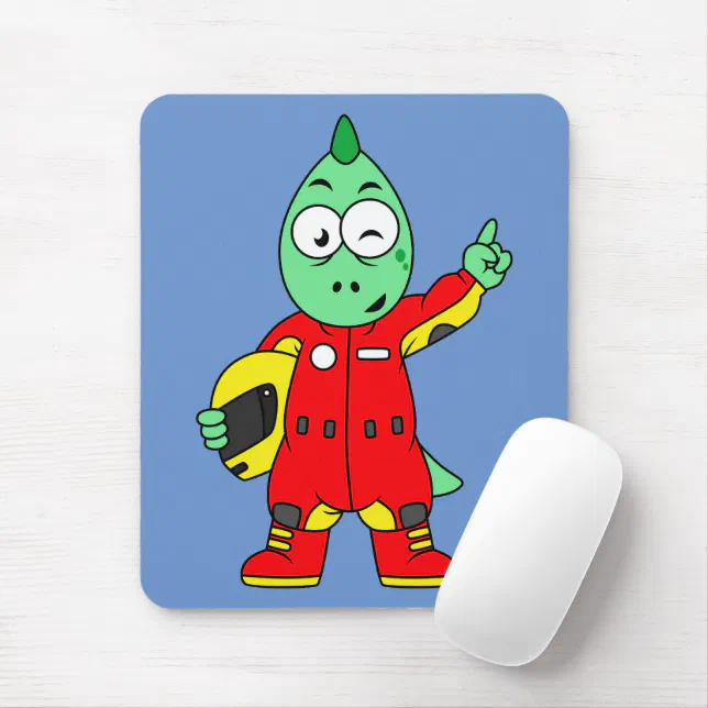 Illustration Of An Allosaurus Race Car Driver. Mouse Pad | Zazzle