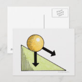 Illustration of ball moving down a slope, arrows postcard | Zazzle