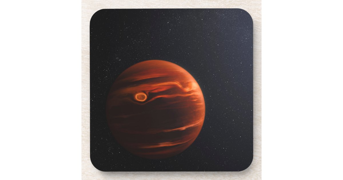 Illustration Of Exoplanet Vhs 1256 B And Its Stars Beverage Coaster ...