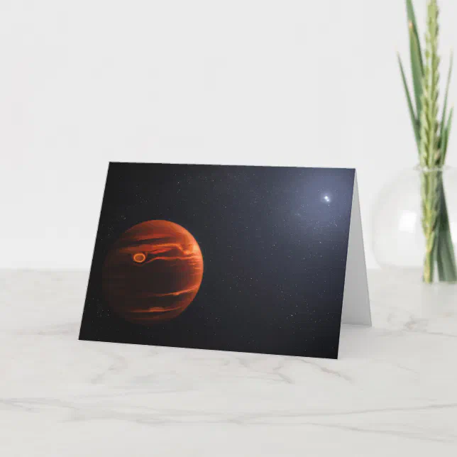 Illustration Of Exoplanet Vhs 1256 B And Its Stars Card | Zazzle