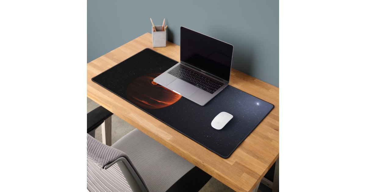 Illustration Of Exoplanet Vhs 1256 B And Its Stars Desk Mat | Zazzle
