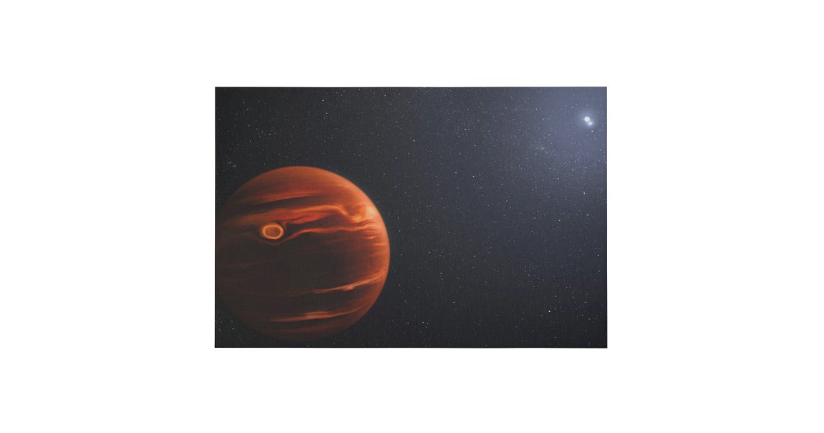 Illustration Of Exoplanet Vhs 1256 B And Its Stars Faux Canvas Print ...