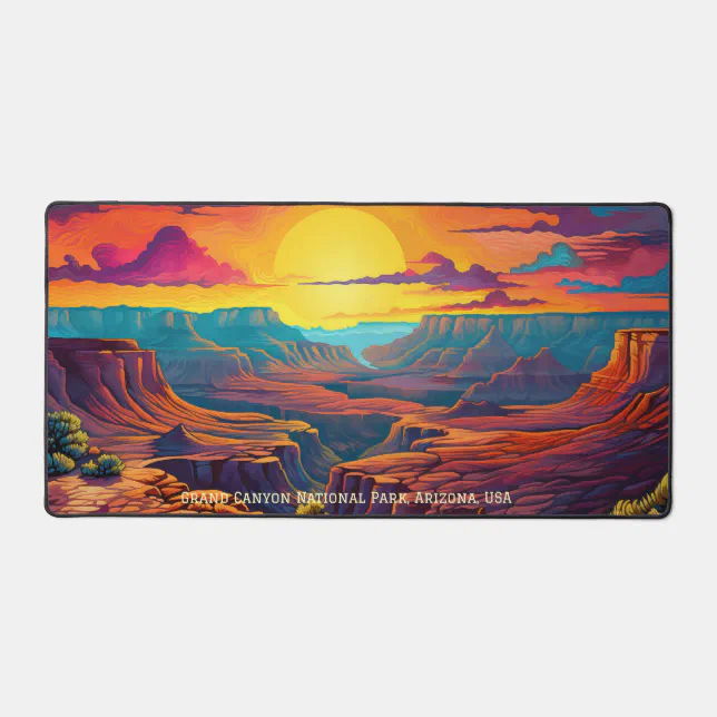 Illustration of Grand Canyon National Park Sunset Desk Mat | Zazzle