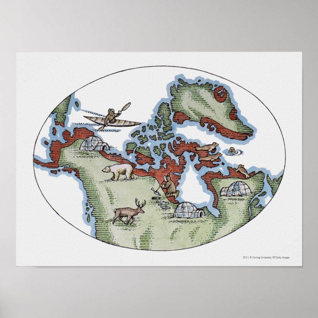 Illustration of Inuit territory Poster | Zazzle