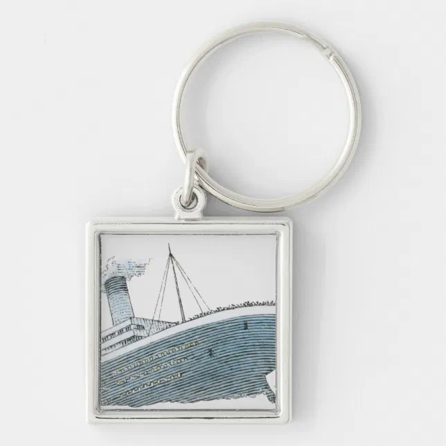 Illustration of passenger falling from the Titanic Keychain | Zazzle