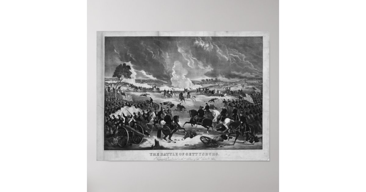 Illustration of the Battle of Gettysburg Poster | Zazzle
