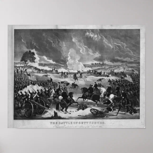 Illustration of the Battle of Gettysburg Poster | Zazzle