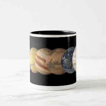 Illustration of the Planets in Alignment Two-Tone Coffee Mug | Zazzle